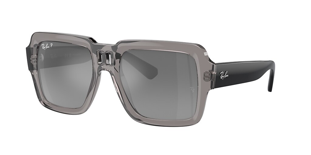 Ray-Ban RB4408 Magellan Bio-Based 54 Silver/Grey & Transparent Grey ...