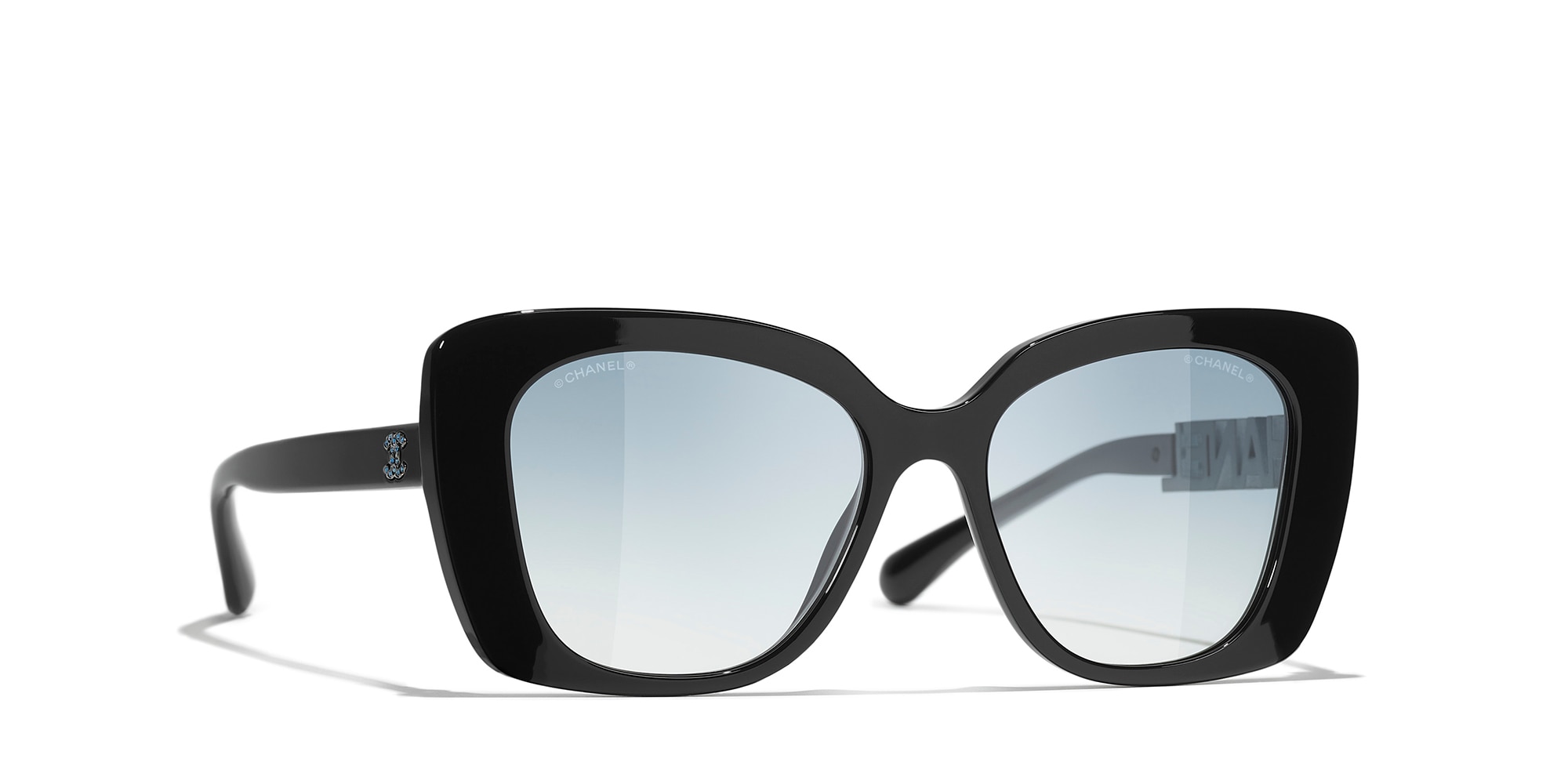 Chanel Square Sunglasses CH5422B S (53 - 17) with Blue lenses and Blue ...