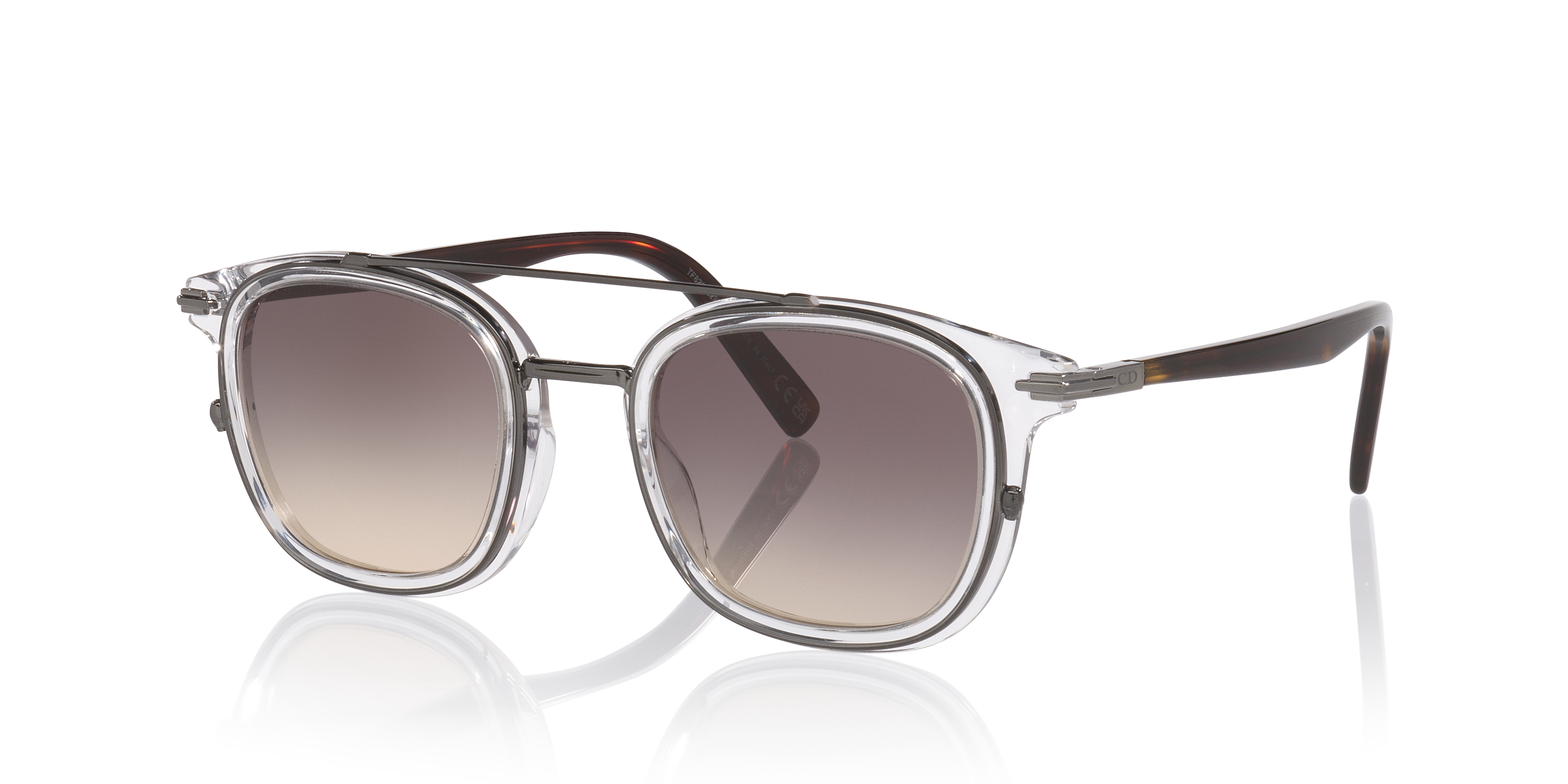 DIOR DM40148I XXS (49 - 22) with Brown lenses and Transparent frame ...
