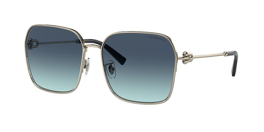 Tiffany And Co Tf3093d 60 Azure Gradient Blue And Pale Gold Sunglasses 1001