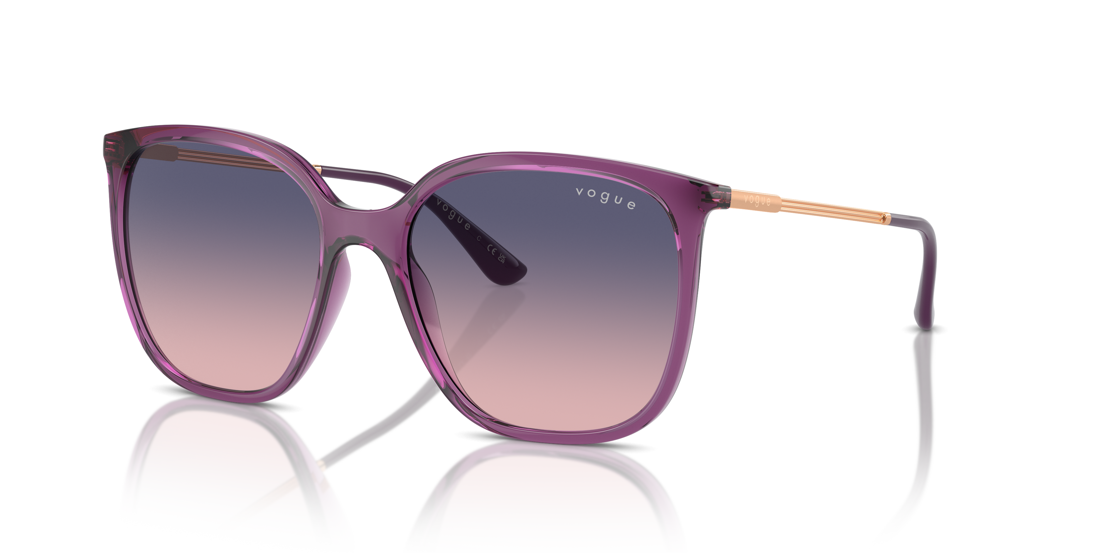 Vogue Eyewear VO5564S M (54 - 17) con Cristales Rosa y Montura Violeta ...