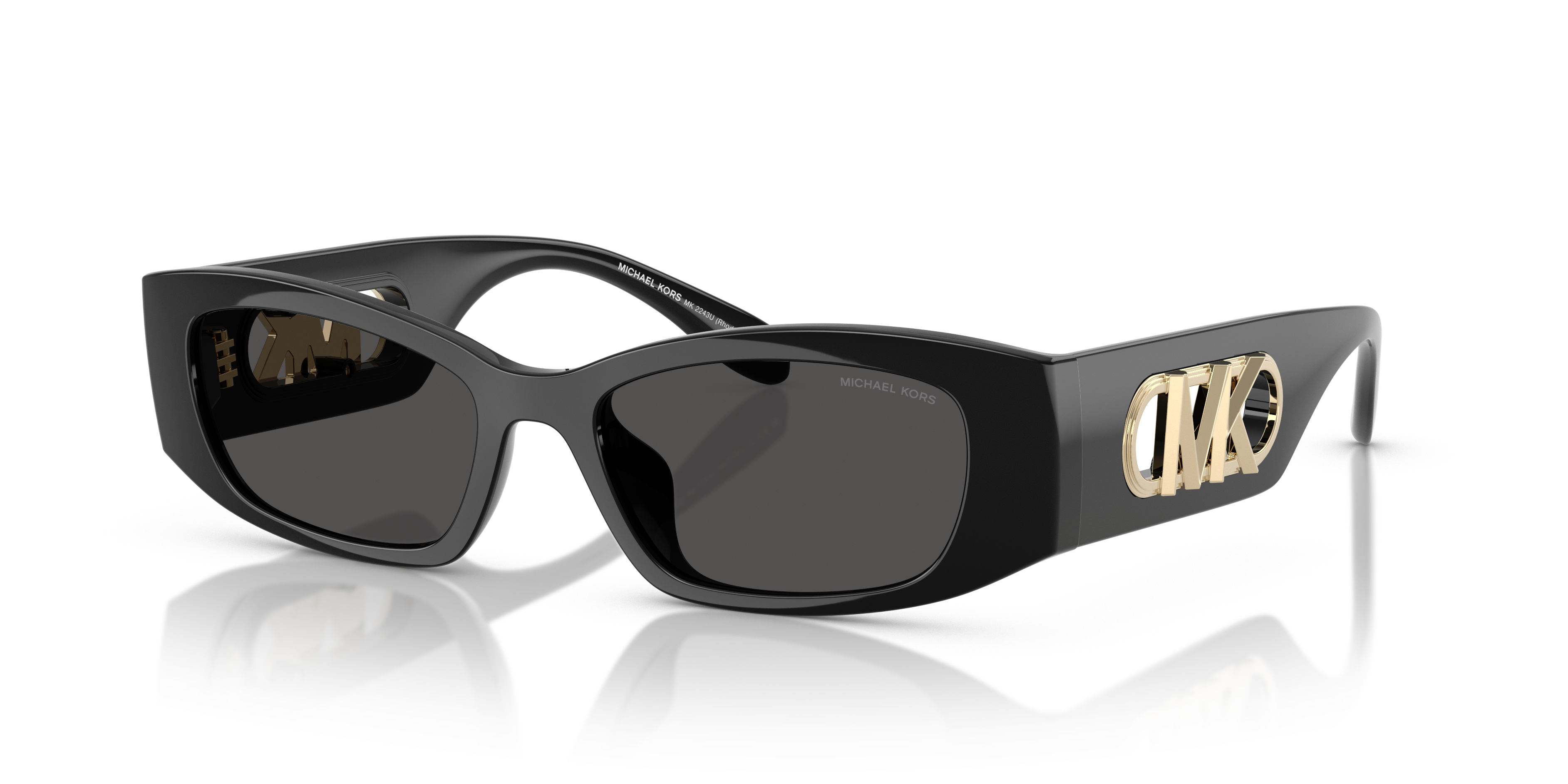 Michael Kors MK2243U Rhodes L (52 - 17) con Cristales Gris y Montura Negro | Sunglass Hut®