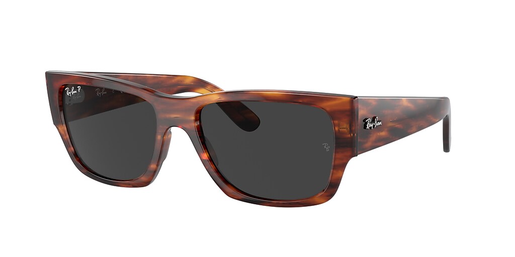 Ray-Ban RB0947S Carlos 56 Black & Striped Havana Polarized Sunglasses ...