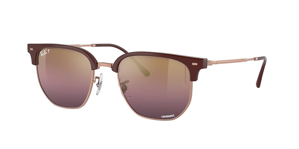 Ray-Ban RB4416 New Clubmaster 51 Gold/Red & Bordeaux On Rose Gold ...
