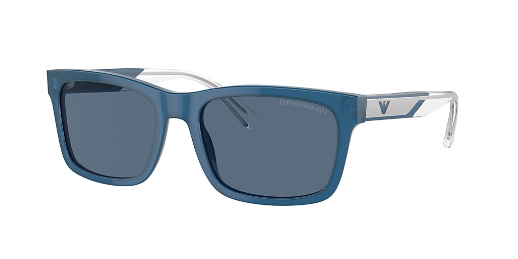 Emporio Armani EA4224 57 Dark Blue & Shiny Opaline Blue Sunglasses ...