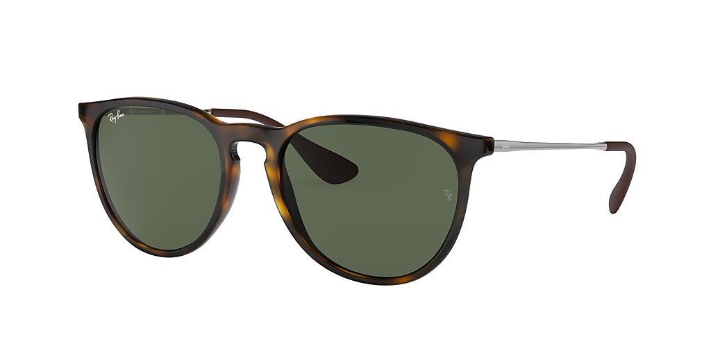 Ray-Ban RB4171 Erika Classic 54 G-15 Green & Light Havana Sunglasses ...