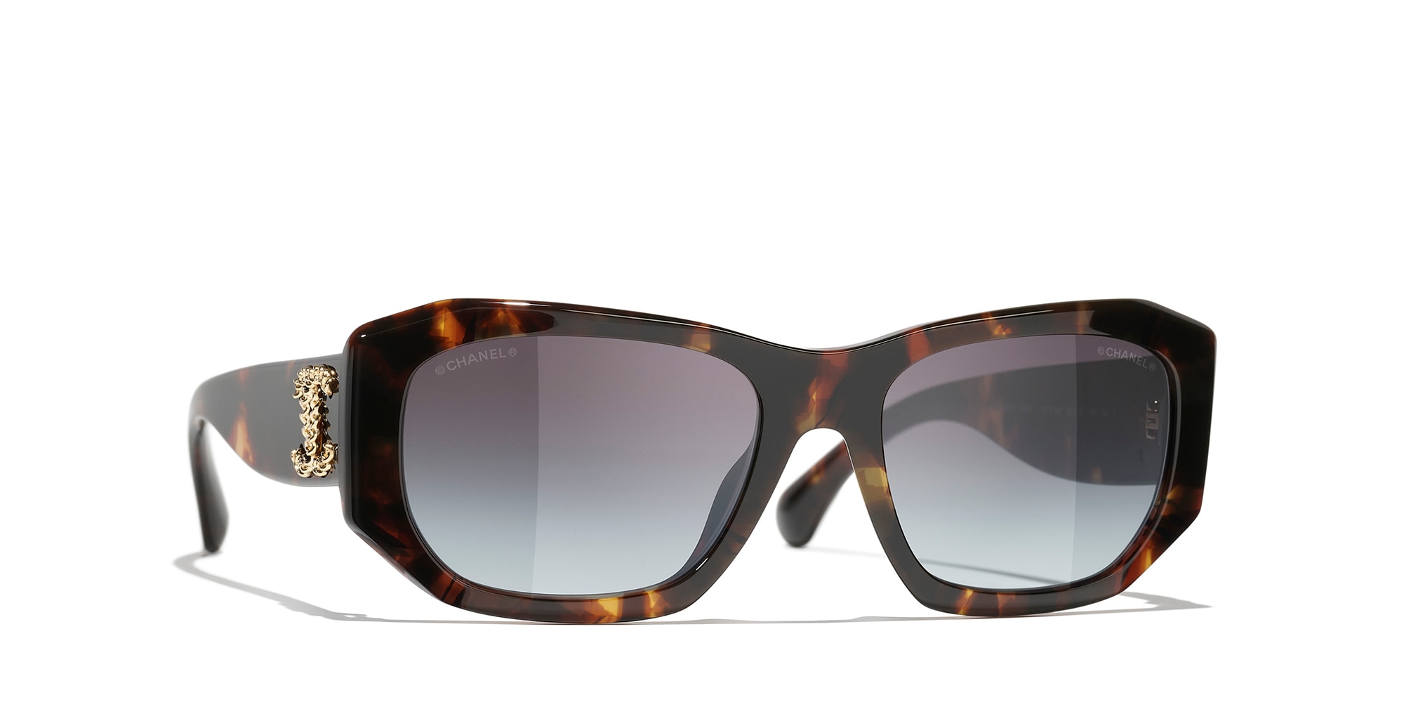 Chanel Rectangle Sunglasses CH5554 M (55 - 18) with Grey lenses and ...