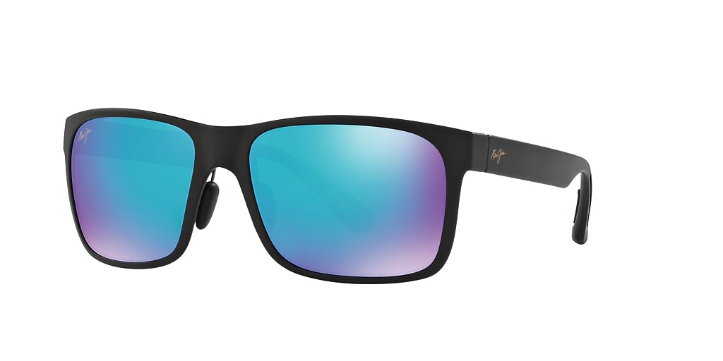 Maui Jim Red Sands 59 Blue Hawaii Mirror Polarized & Black Matte ...
