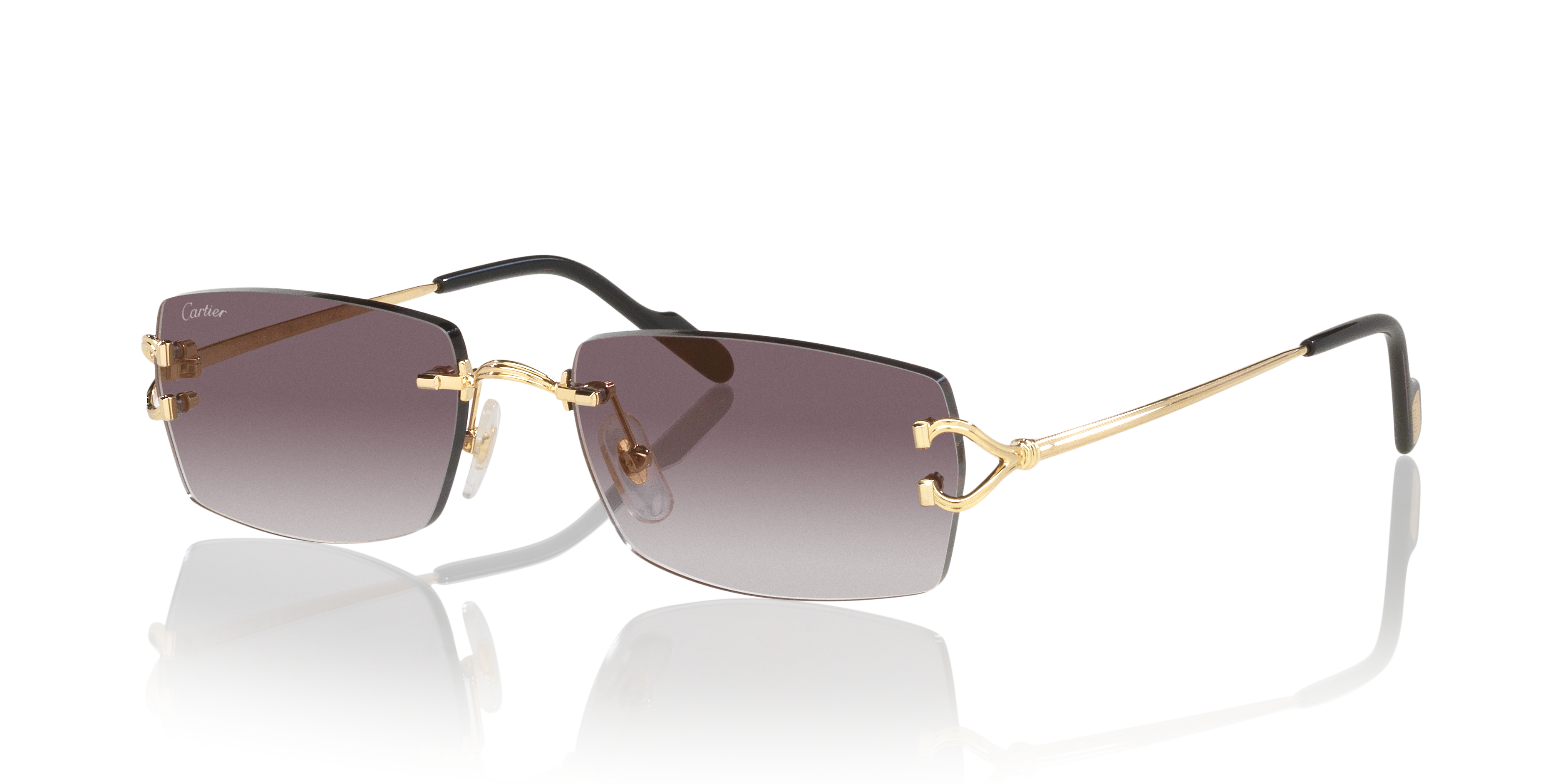 Cartier CT0550S L (56 - 18) avec Verres Gris et Monture Or | Sunglass Hut®