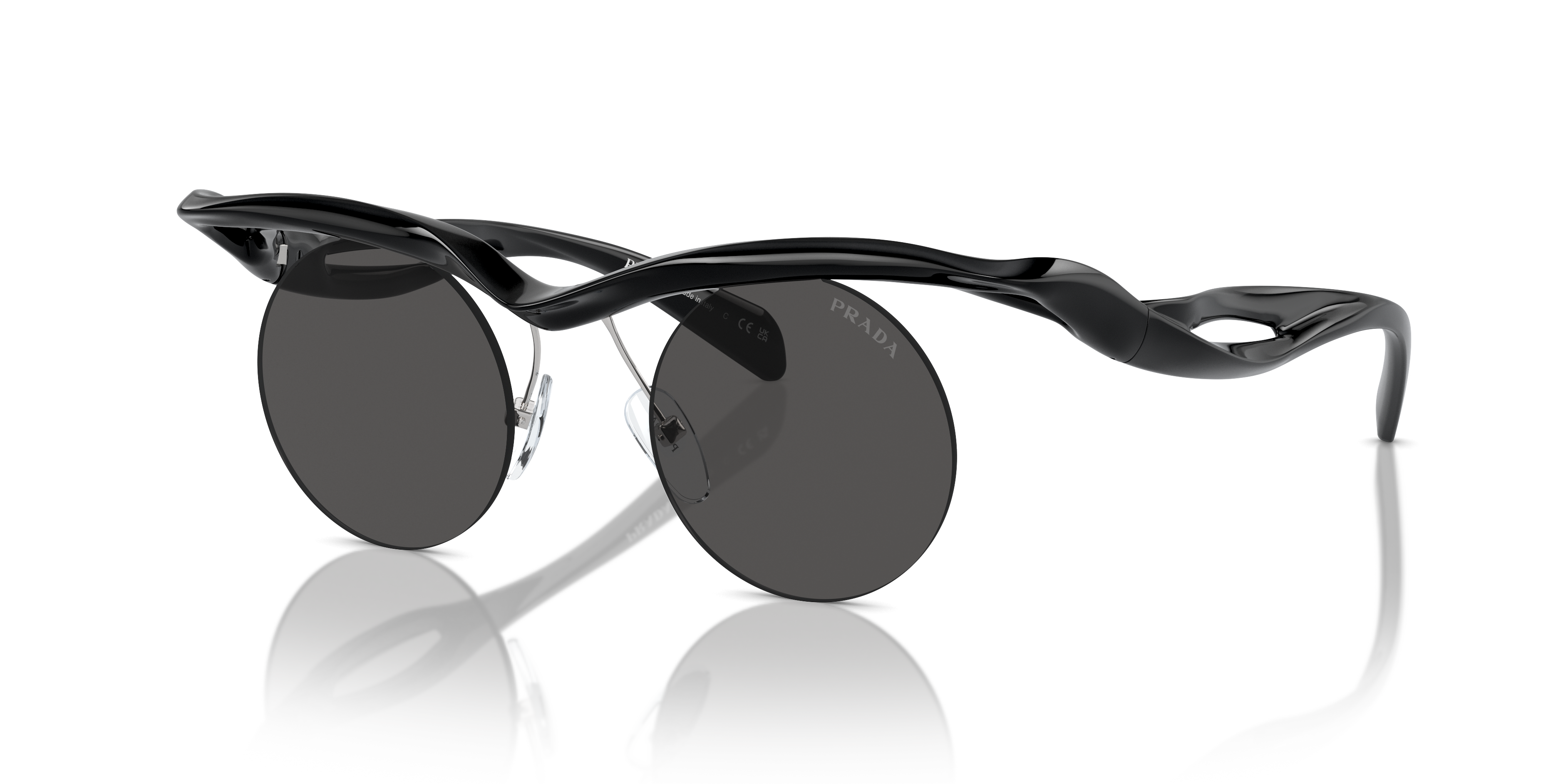 Prada PR A18S L (43 - 22) with Grey lenses and Black frame | Sunglass Hut®