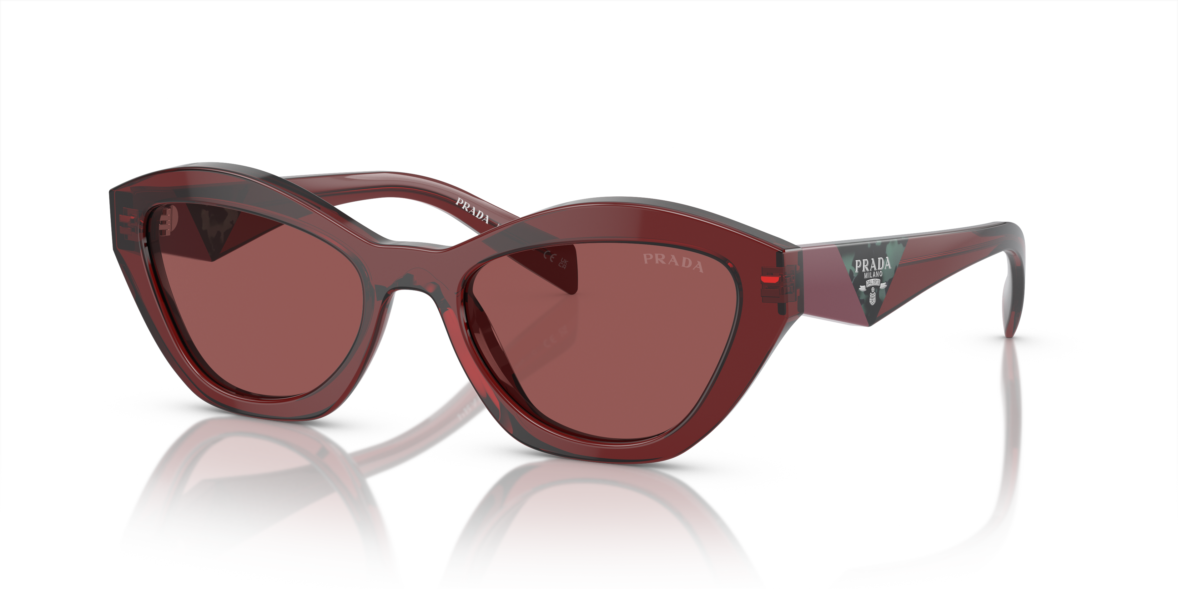 Prada PR A02S S (52 - 19) with Violet lenses and Red frame | Sunglass Hut®