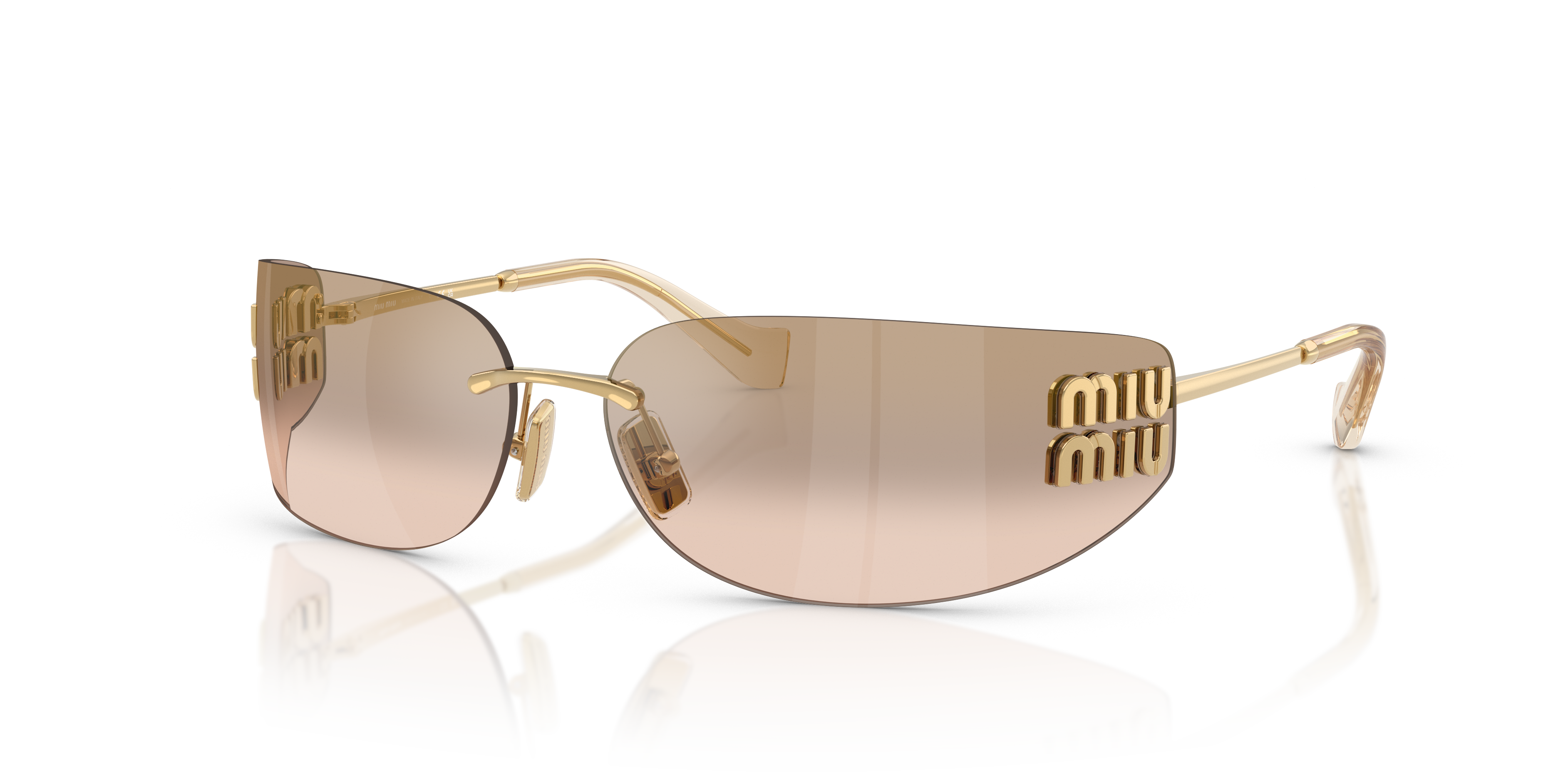 Miu Miu MU A51S M (75 - 14) con Micas Marrón y Armazón Dorado | Sunglass Hut®