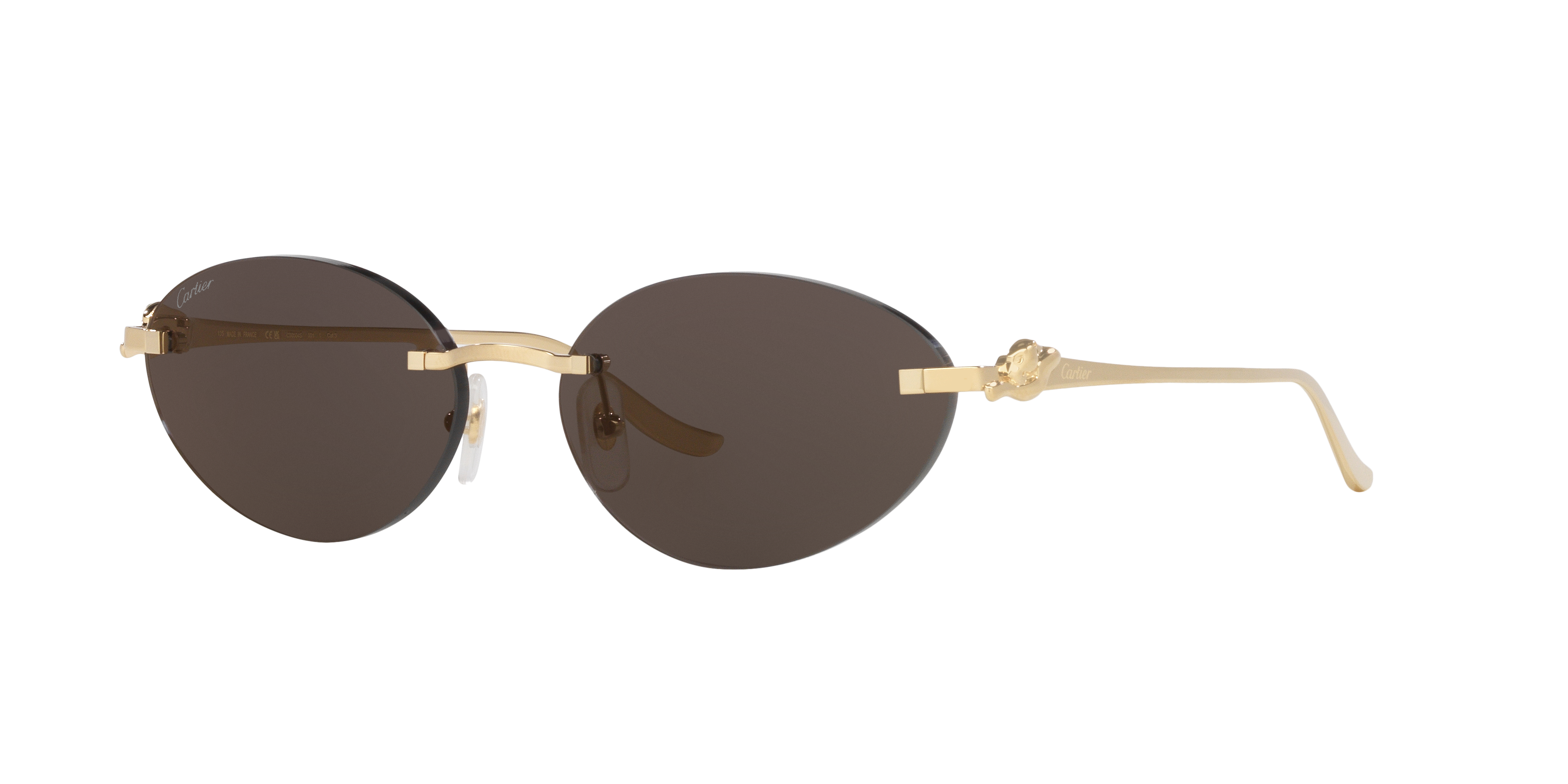 Cartier CT0504S L (58 - 16) mit Grau Gläsern und Gold Gestell ...