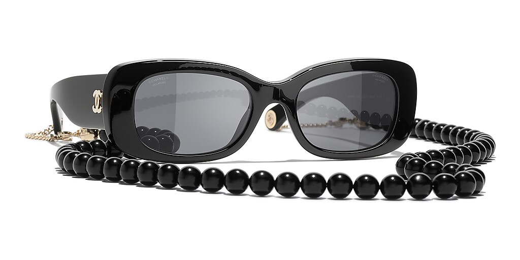 Chanel Rectangle Sunglasses CH5488A 52 Grey & Black & Gold Polarised ...