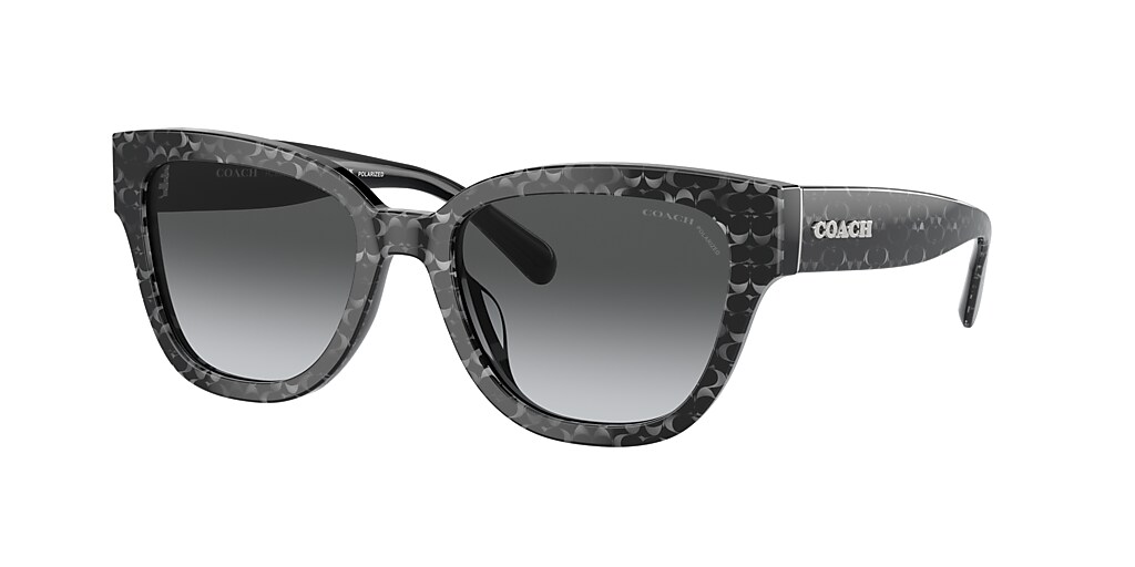 Coach HC8379U CL920 54 Grey Gradient Polarized & Grey Pearl Signature C ...