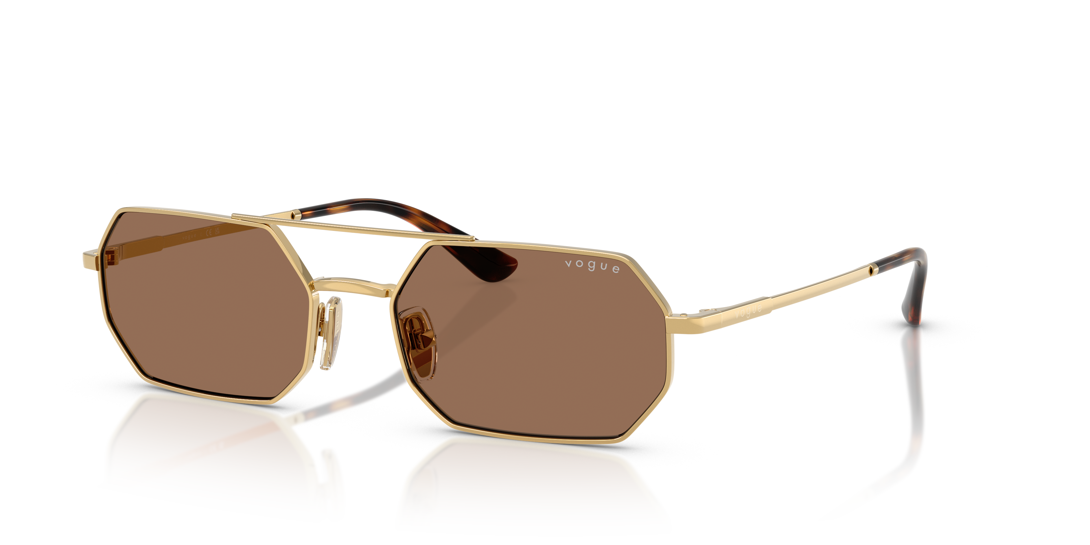 Vogue Eyewear VO4329S L (55 - 18) with Brown lenses and Gold frame ...