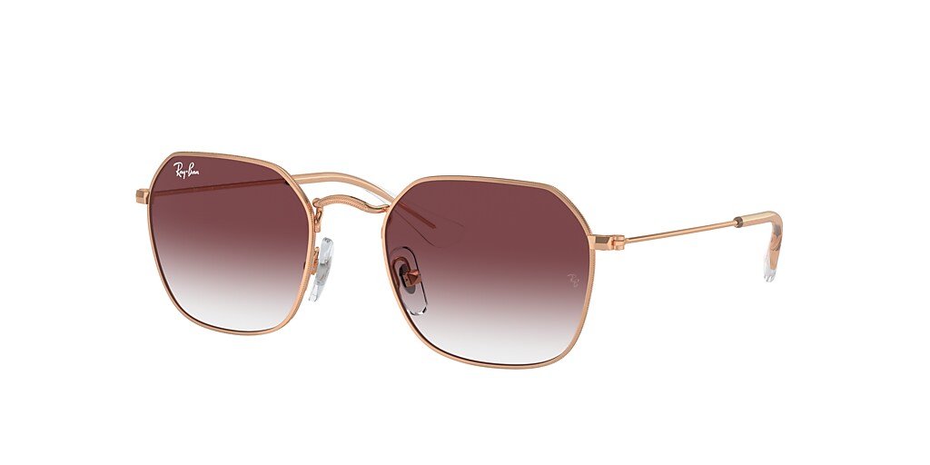 Ray-Ban RB9594S Kids 49 Clear & Dark Violet & Rose Gold Sunglasses ...