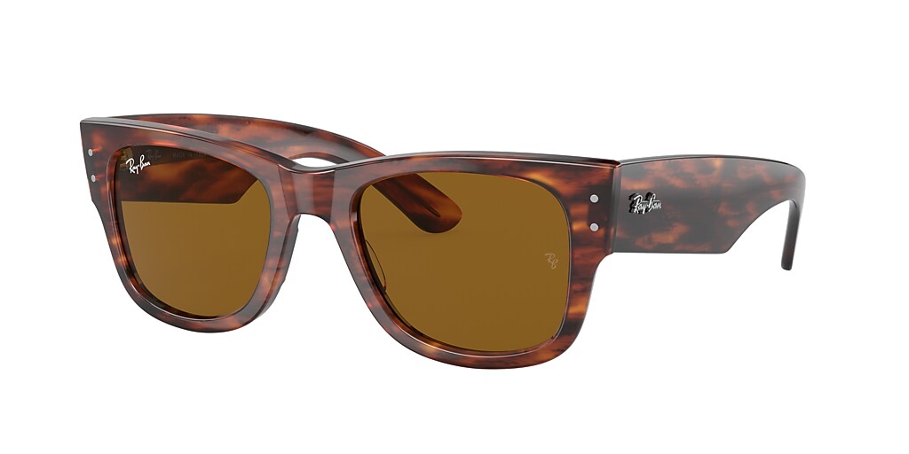 Ray-Ban RB0840S Mega Wayfarer 51 Marrón & Havana a Rayas Lentes de sol ...