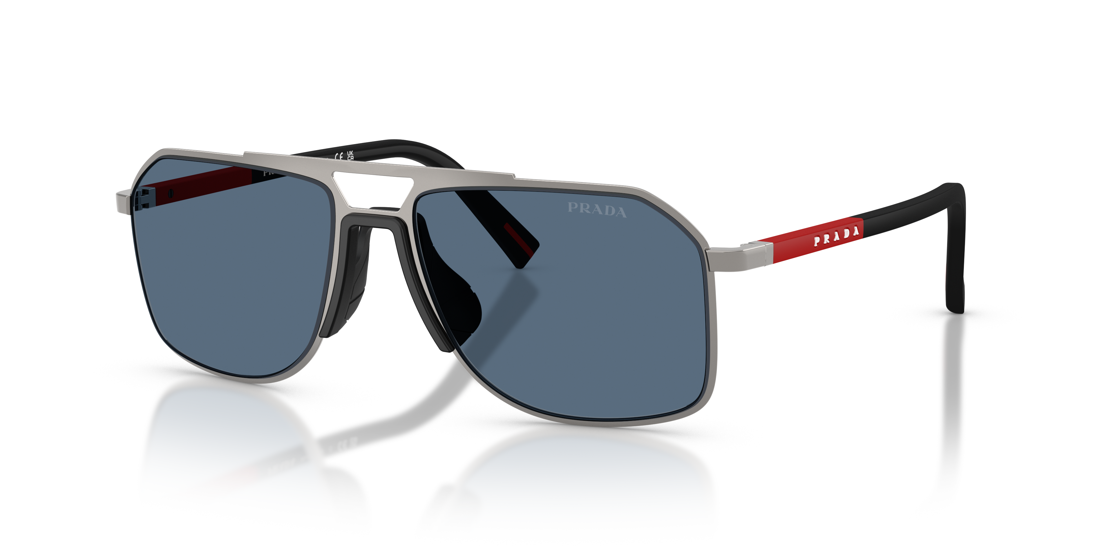 Prada Linea Rossa PS B51S L (56 - 17) with Blue lenses and Grey frame ...