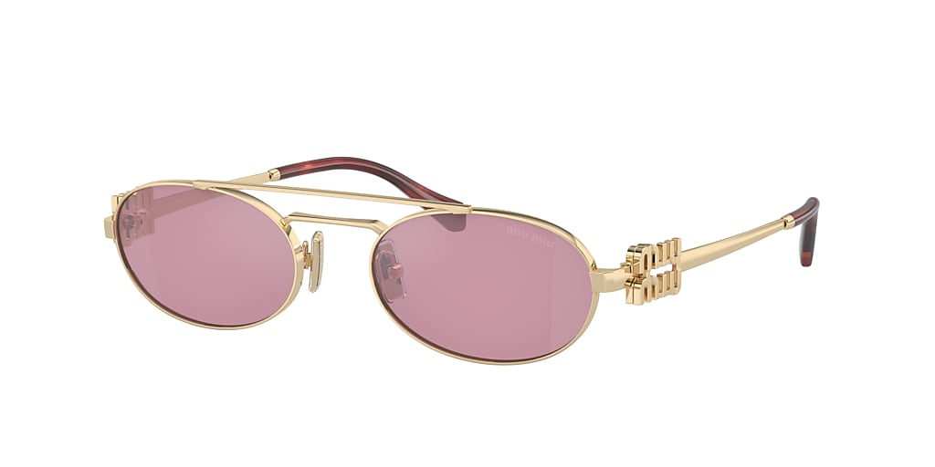 Miu Miu MU 54ZS 53 Dark Pink Silver & Pale Gold Sunglasses | Sunglass ...