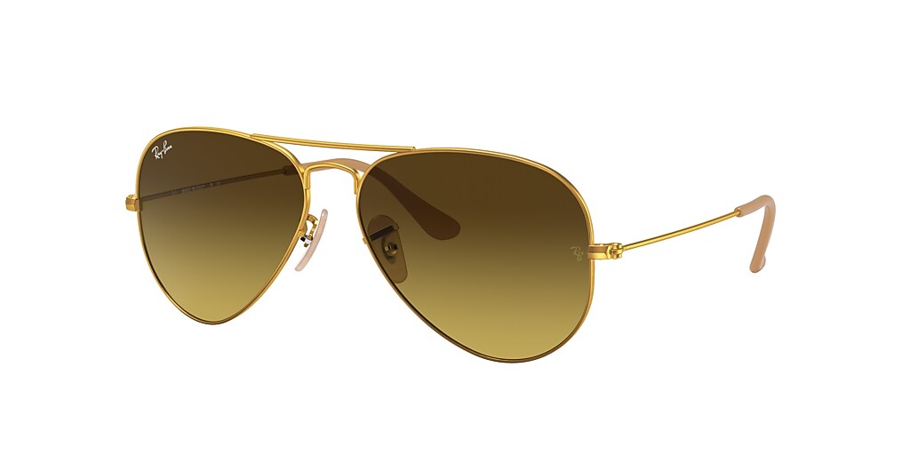 Ray-Ban RB3025 Aviator Gradient 58 Brown Gradient & Gold Sunglasses ...
