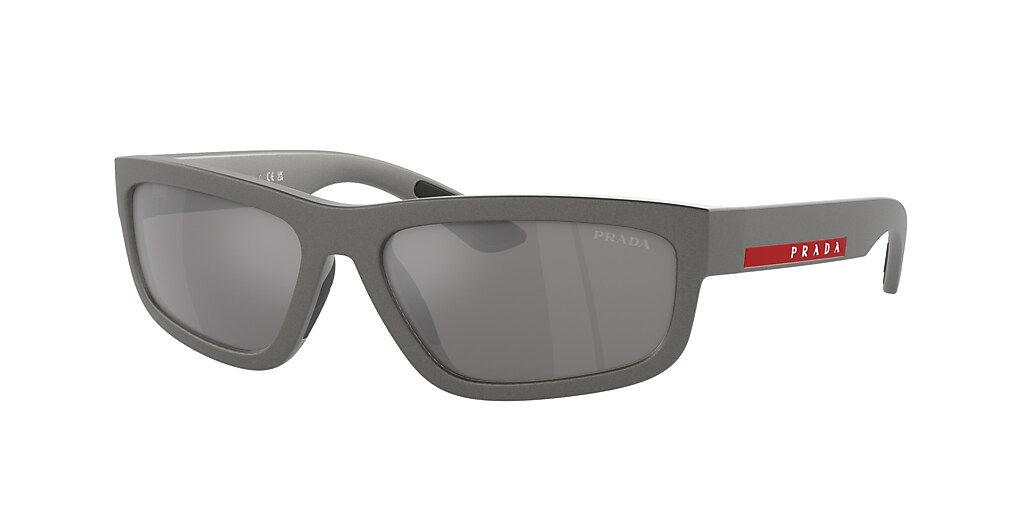 Prada Linea Rossa PS 05ZS 59 Grey Mirror Silver & Grey Metal Sunglasses | Sunglass Hut USA