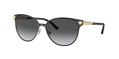 Versace VE2168 57 Grey Gradient & Black/Pale Gold Polarized Sunglasses ...