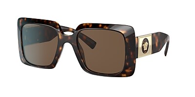 Versace VE4405 54 Dark Brown & Havana Sunglasses | Sunglass Hut USA
