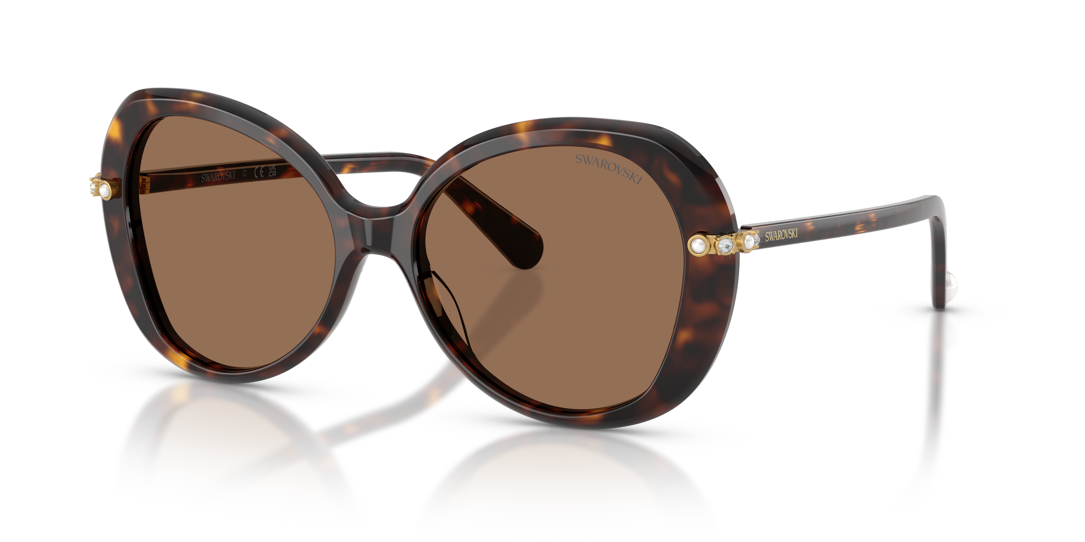 Swarovski SK6059 M (55 - 16) with Brown lenses and Tortoise frame ...