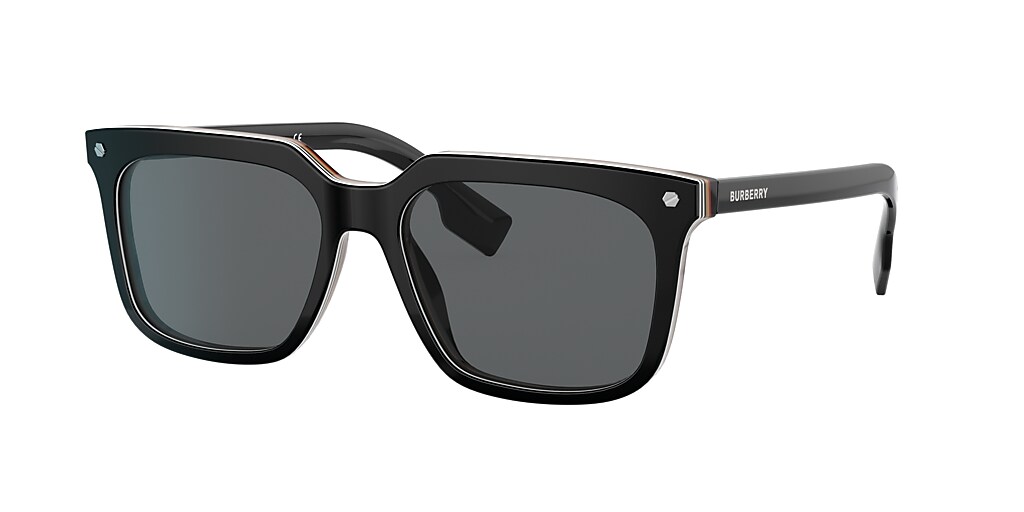 Burberry BE4337 Carnaby 56 Dark Grey & Black Sunglasses | Sunglass Hut Australia