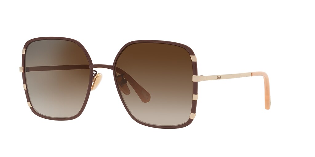 Chloé CH0143S 59 Brown & Gold Clear Sunglasses | Sunglass Hut USA