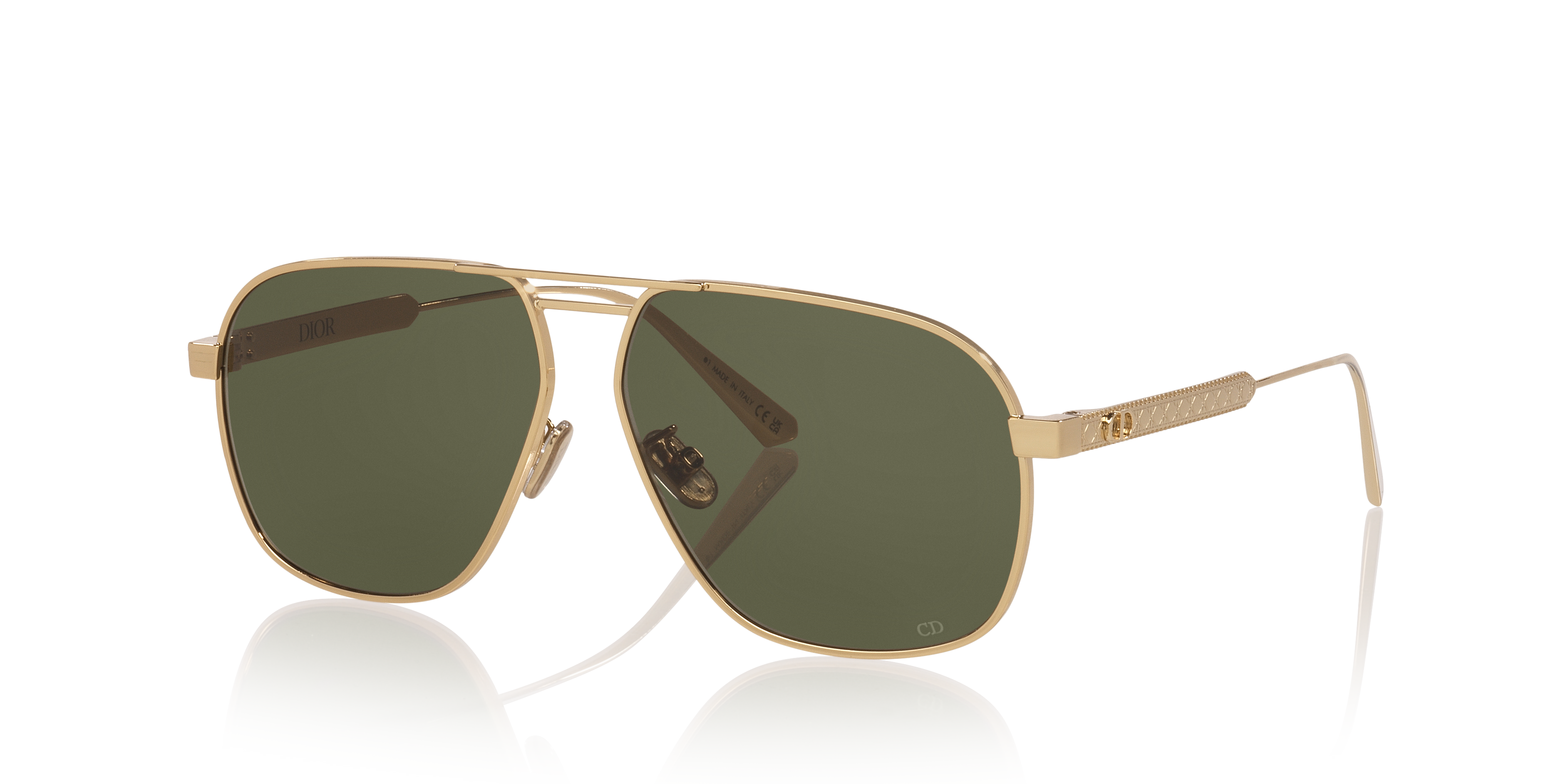 DIOR Diorcannage A3U S (58 - 12) con Cristales Verde y Montura Oro | Sunglass Hut®