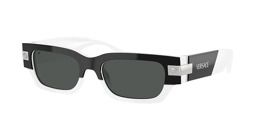 Versace Ve4465 53 Dark Grey And Top Blackwhite Sunglasses Sunglass Hut Usa