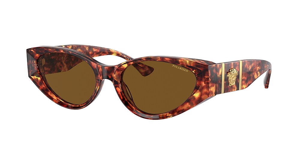 Versace Ve4454 55 Dark Brown Polar And Havana Polarized Sunglasses