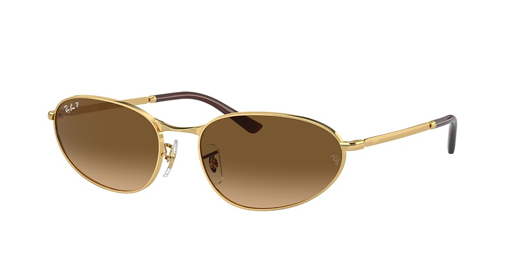 Ray-Ban RB3734 59 Brown & Arista Gold Polarized Sunglasses | Sunglass ...