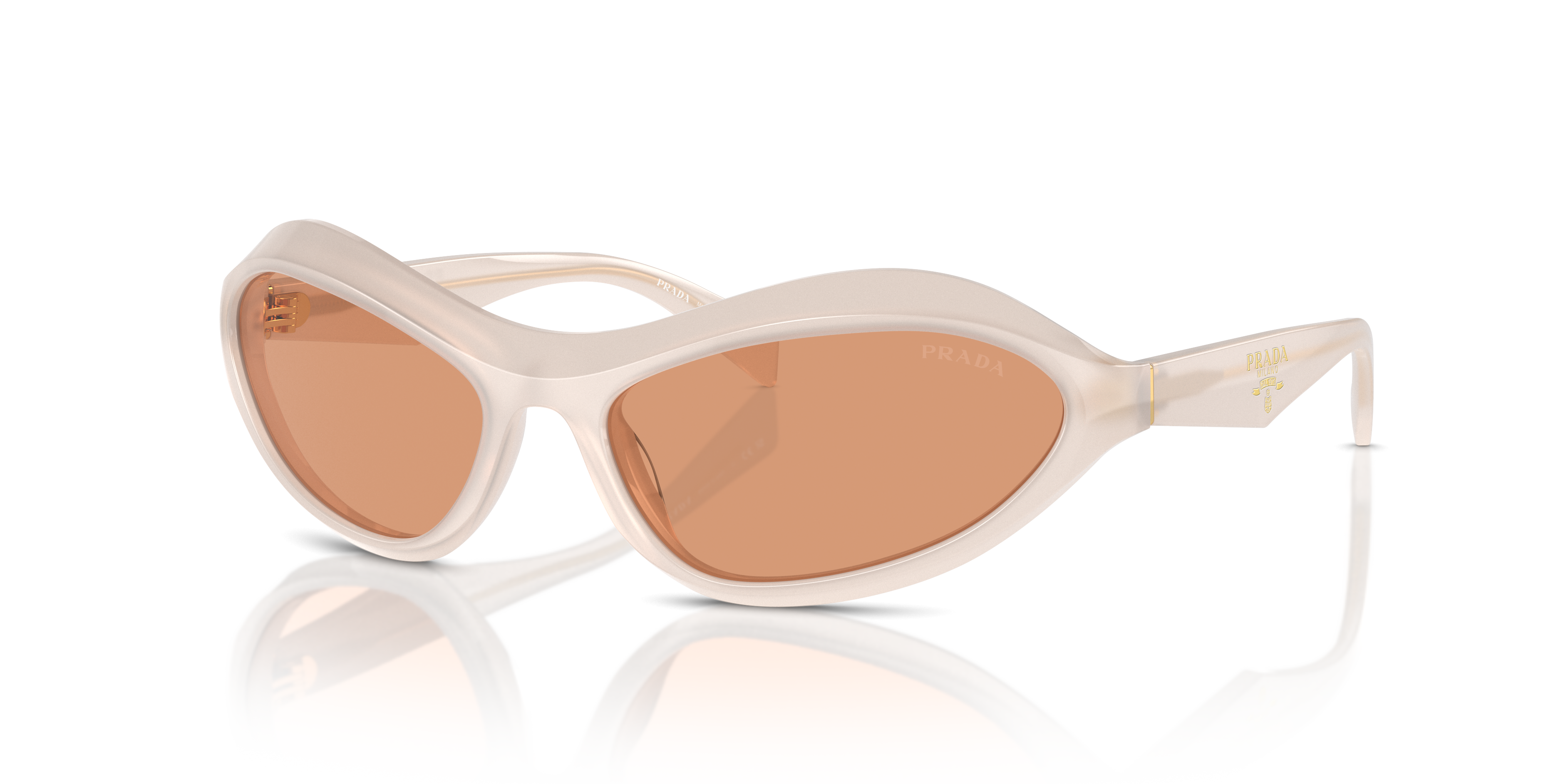 Prada PR A20S M (61 - 17) with Orange lenses and White frame | Sunglass ...