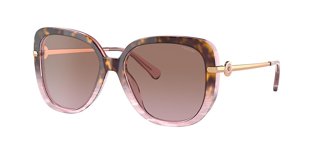 Coach HC8320 C6180 55 Pink Gradient & Rose Tortoise Gradient Sunglasses ...