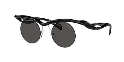 Prada PR A24S 43 Dark Grey & Black Sunglasses | Sunglass Hut USA