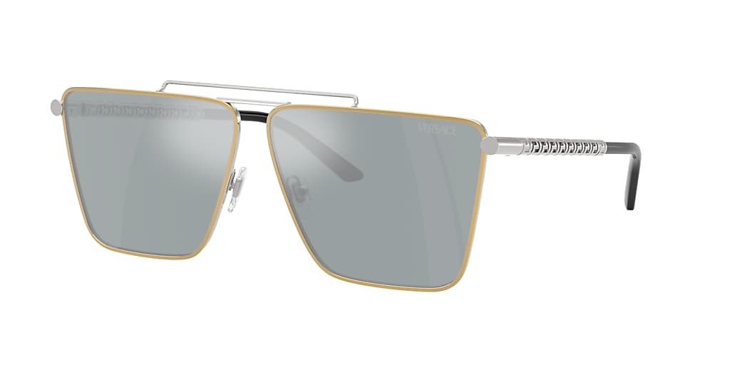 Versace VE2266 64 Blue Mirror Silver & Gold/Silver Sunglasses ...