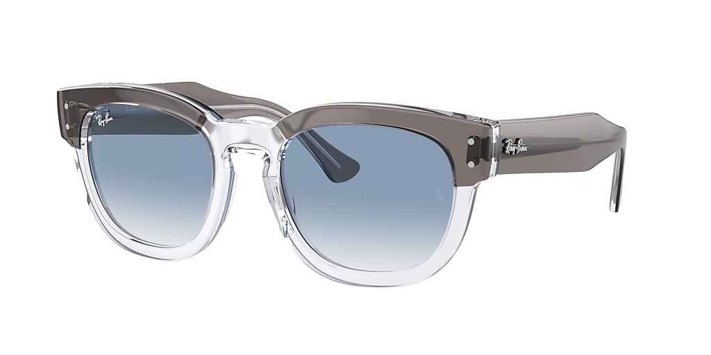 Ray-Ban RB0298S Mega Hawkeye 53 Light Blue & Grey On Transparent ...