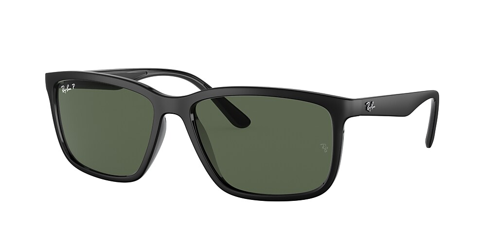 Ray-Ban RB4384L 60 Verde-escuro & Preto Polarizados Sunglasses ...