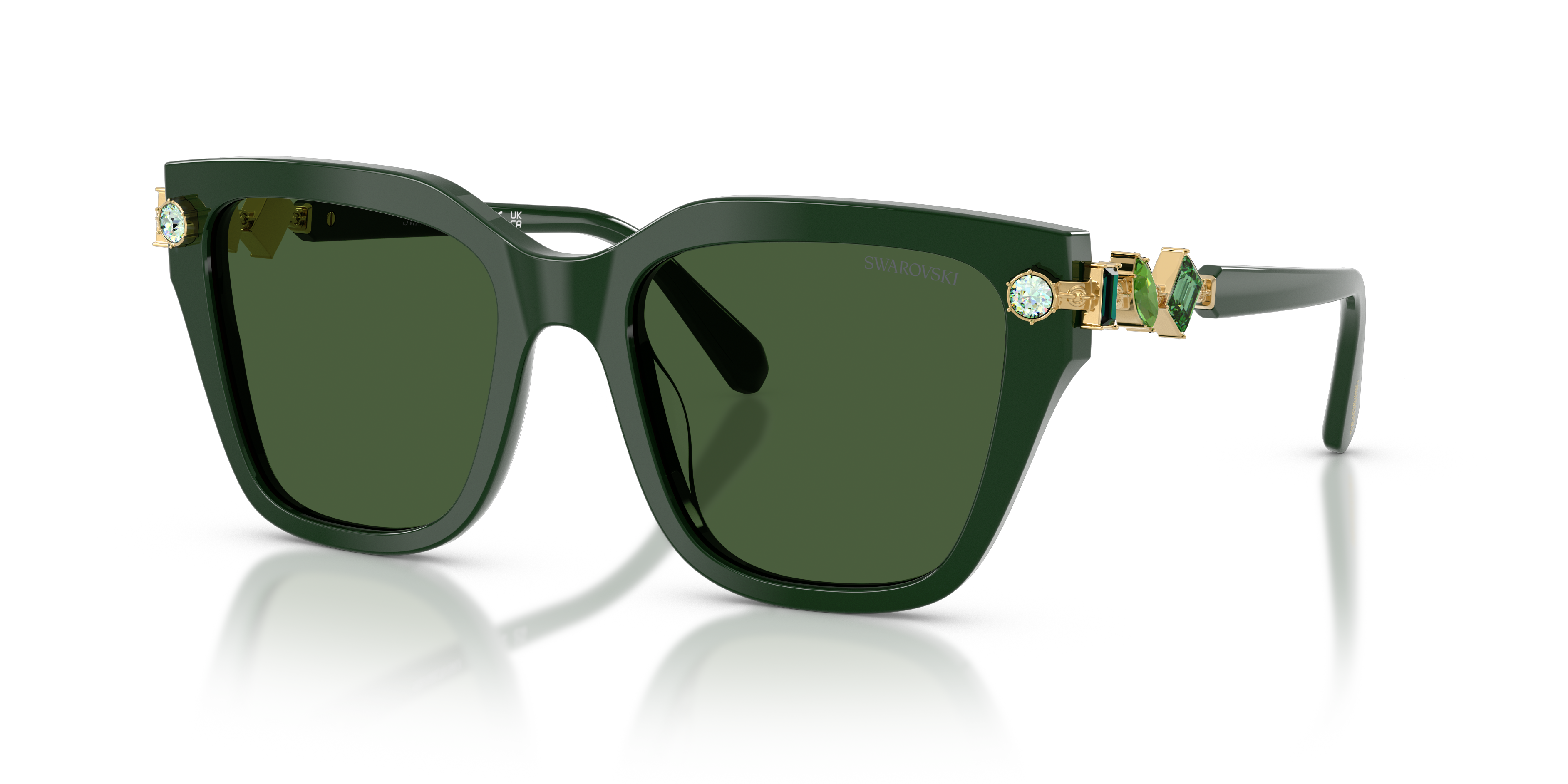 Swarovski SK6041 XL (53 - 19) mit Grün Gläsern und Grün Gestell ...