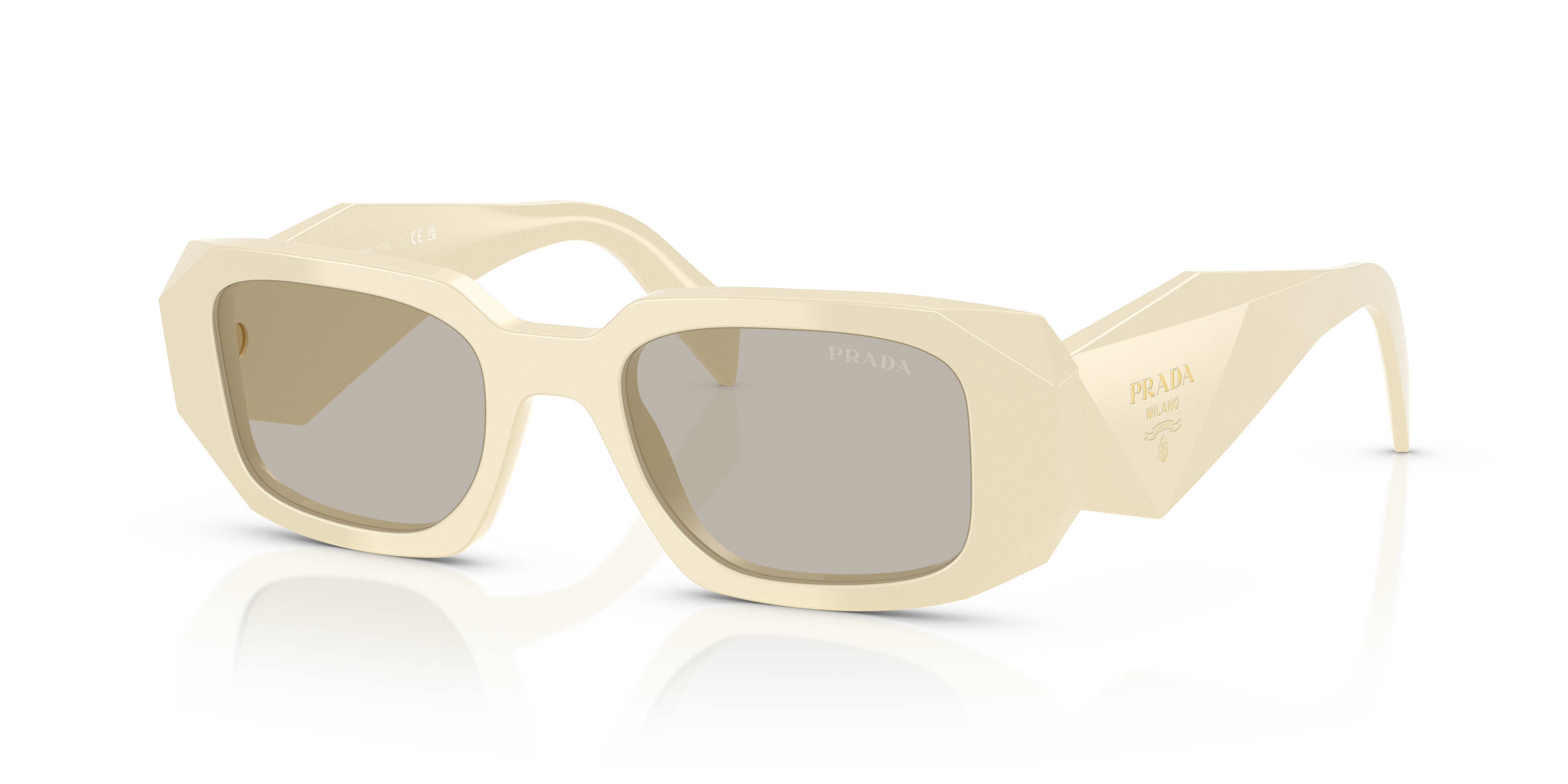 Prada PR 17WS S (49 - 20) with Brown lenses and White frame | Sunglass Hut®