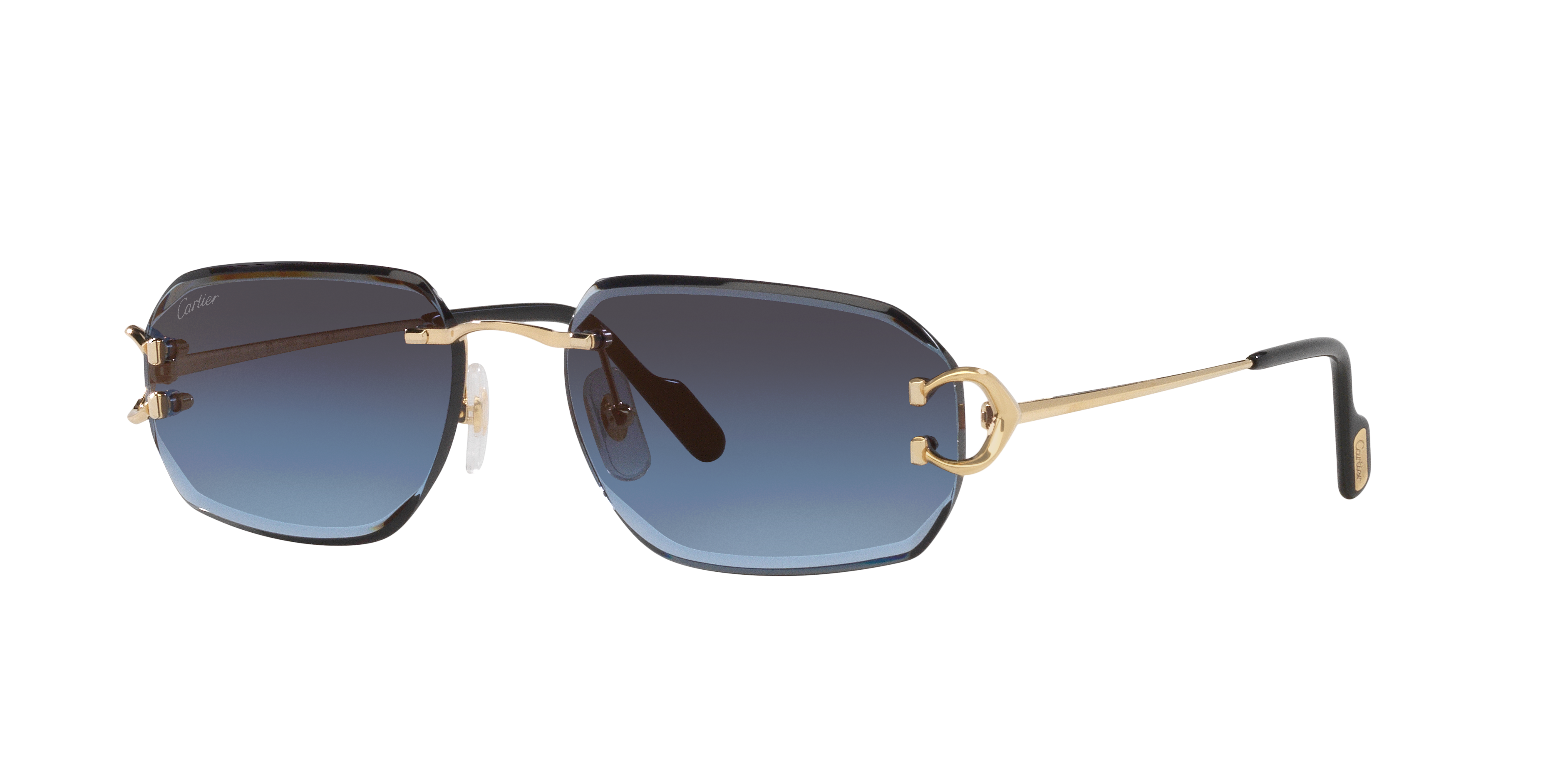 Cartier CT0468S L (58 - 18) with Blue lenses and Gold frame | Sunglass Hut®