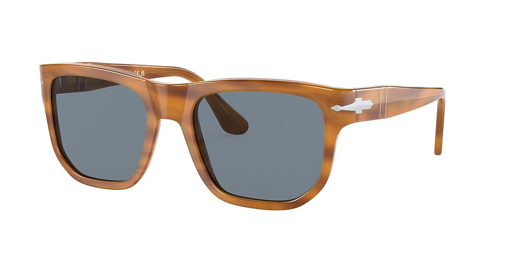 Persol PO3306S 55 Light Blue & Striped Brown Sunglasses | Sunglass Hut USA