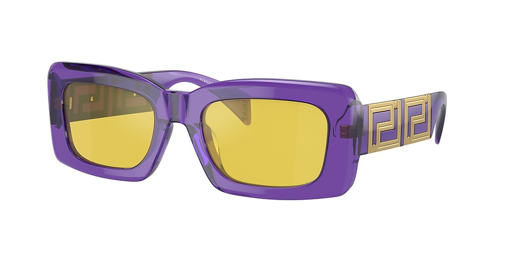 Versace VE4444U 54 Yellow Mirror Internal Silver & Transparent Violet ...