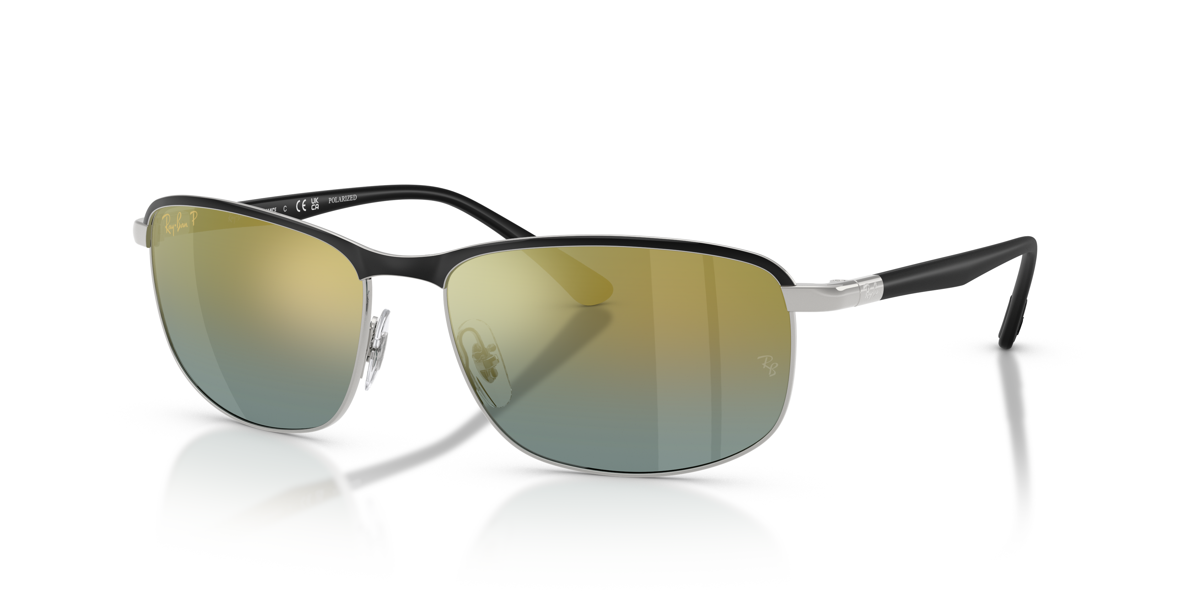 Ray-Ban RB3671CH Chromance XXL (60 - 16) with Gold lenses and Black ...