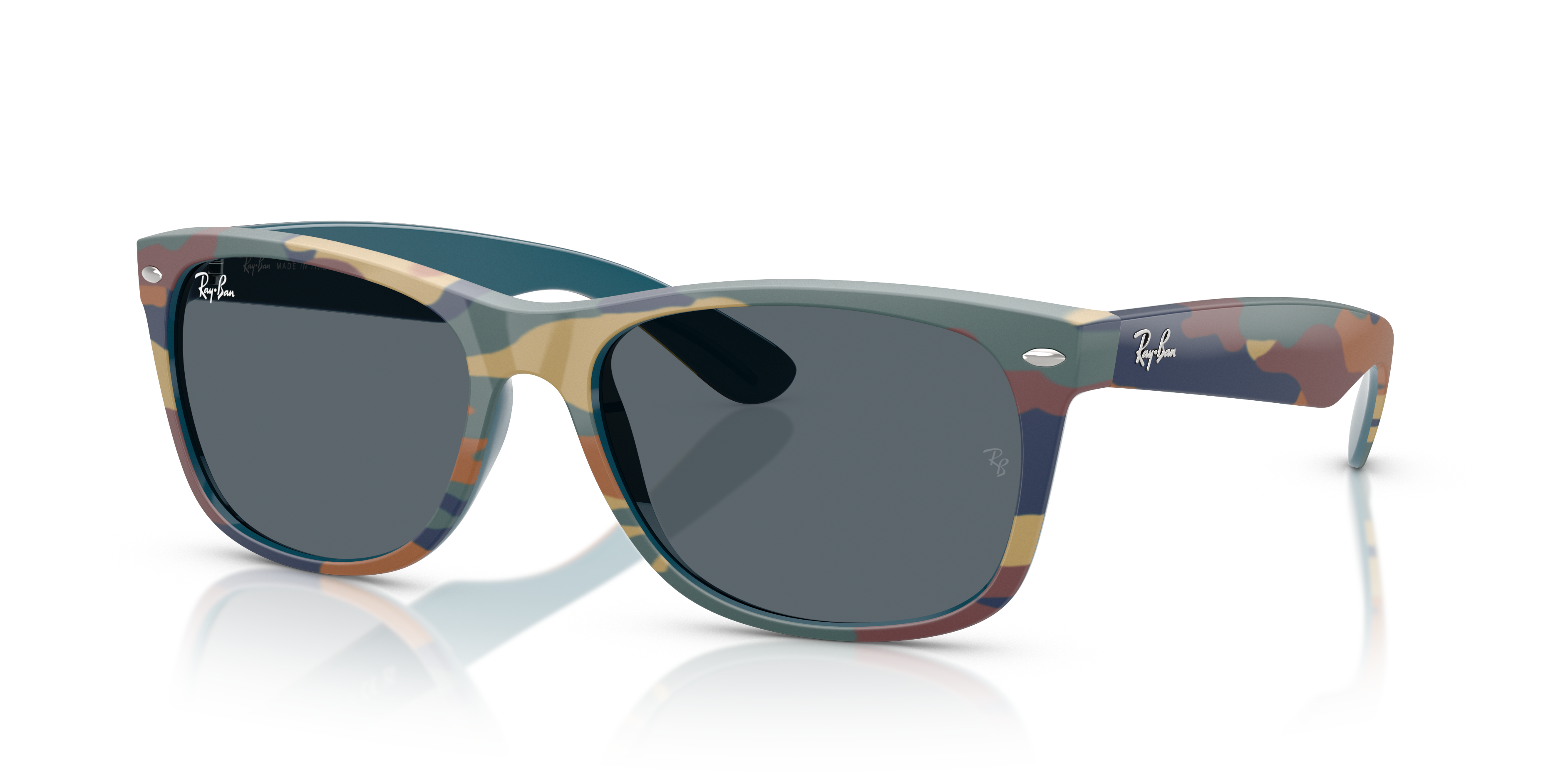Ray-Ban RB2132 New Wayfarer Classic M (55 - 18) con Cristales Azul y ...