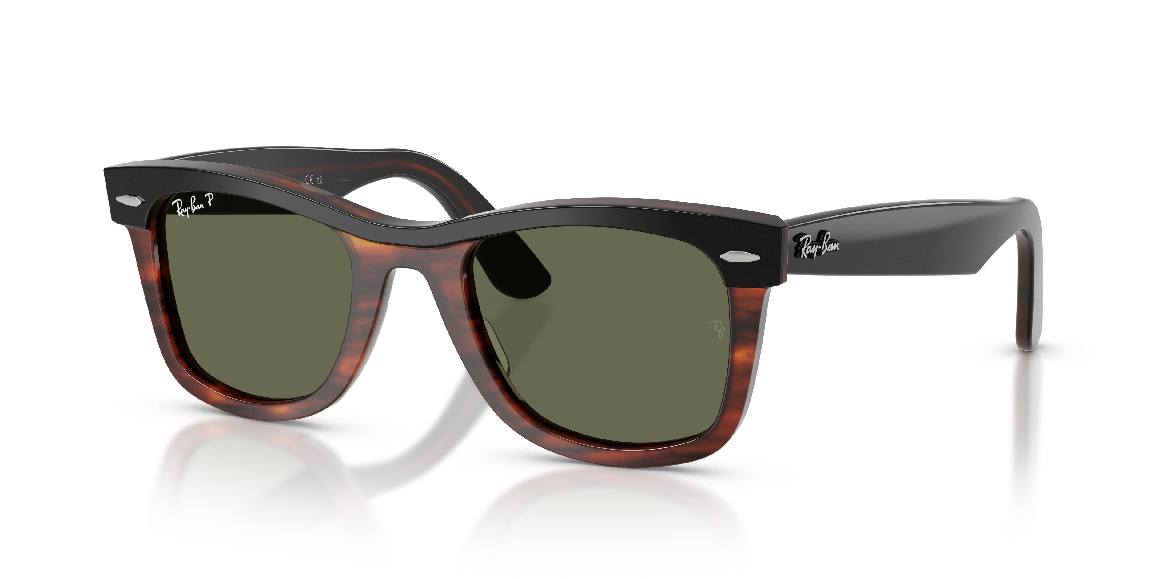Ray-Ban Wayfarer Street Neat M (50 - 22) with Green lenses and Black ...