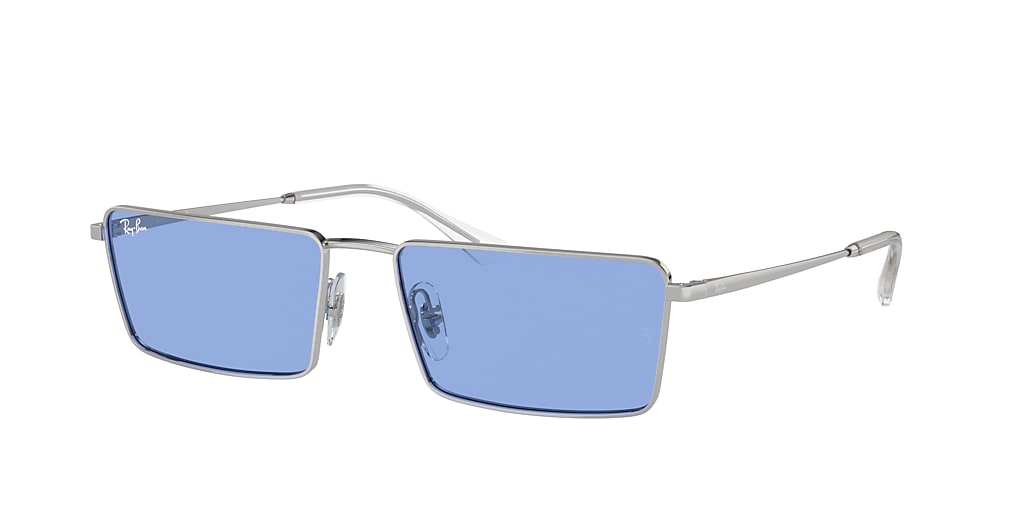Ray-Ban RB3741 Emy Bio-Based 56 Blue & Silver Sunglasses | Sunglass Hut ...
